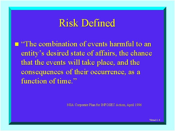 Lesson 1 Overview and Risk Management Terminology Visual