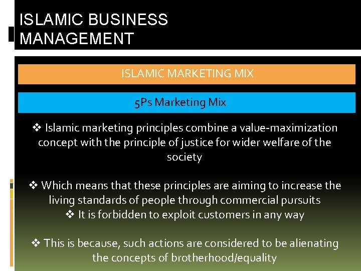 ISLAMIC BUSINESS MANAGEMENT IMPORTANCE OF ISLAMIC SYSTEM IN