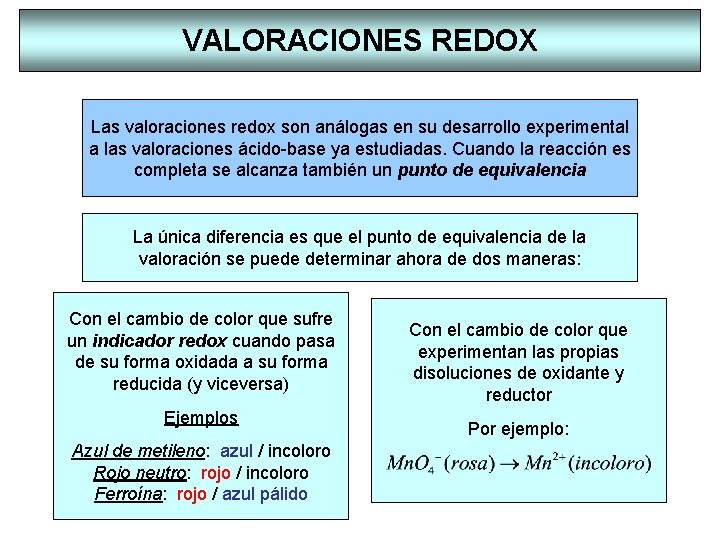 REACCIONES DE REDUCCIN Y OXIDACIN REDOX REACCIONES DE