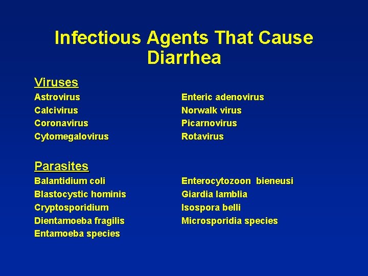 Infectious Agents That Cause Diarrhea Bacteria Aeromonas hydrophilia