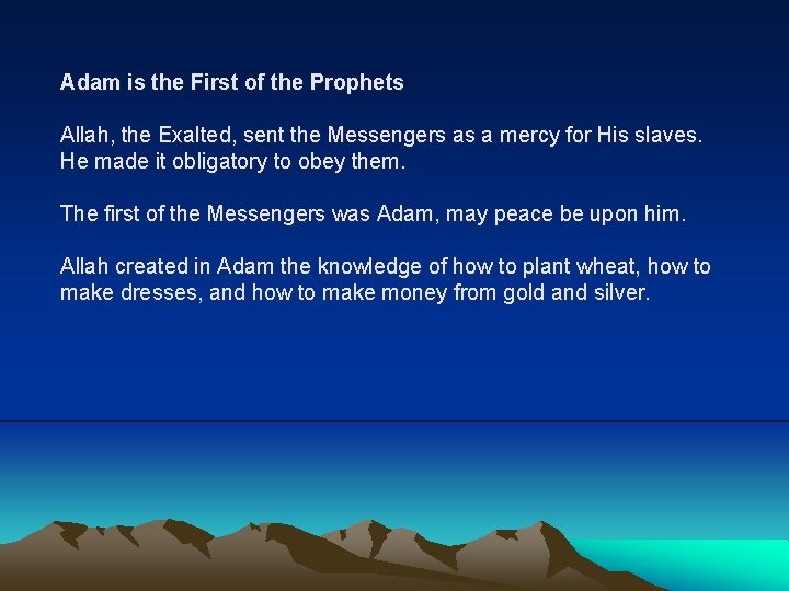 Islamic History On the Prophets of Allah alsunna