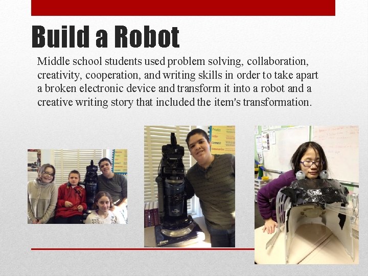 Baltimore Lab School Middle School Wednesday Activity 1