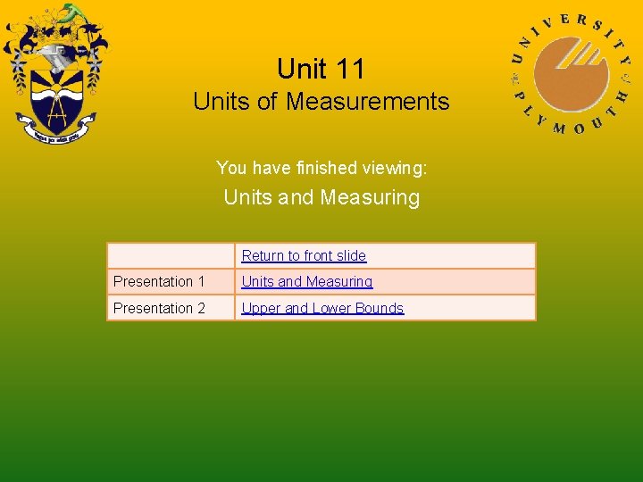 Unit 11 Units of Measurements Presentation 1 Units