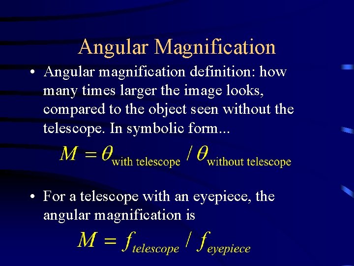 Telescopes Jeffrey R Regester Greensboro Day School Greensboro