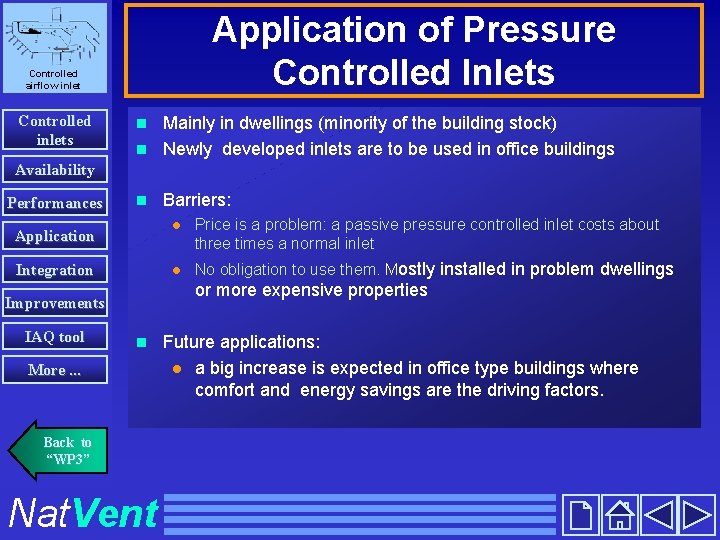 Controlled Airflow Inlets Controlled airflow inlet Controlled inlets