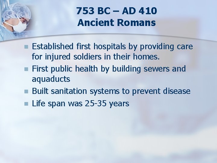 History of Health Care 4000 BC 3000 BC