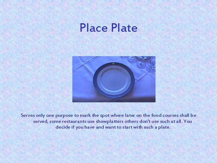 Proper Table Setting and Dining Etiquette Place Plate