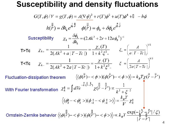 Study of order parameters through fluctuation measurements by