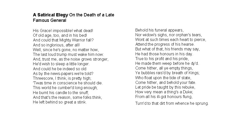 Remind you of anything Epitaph on a Well