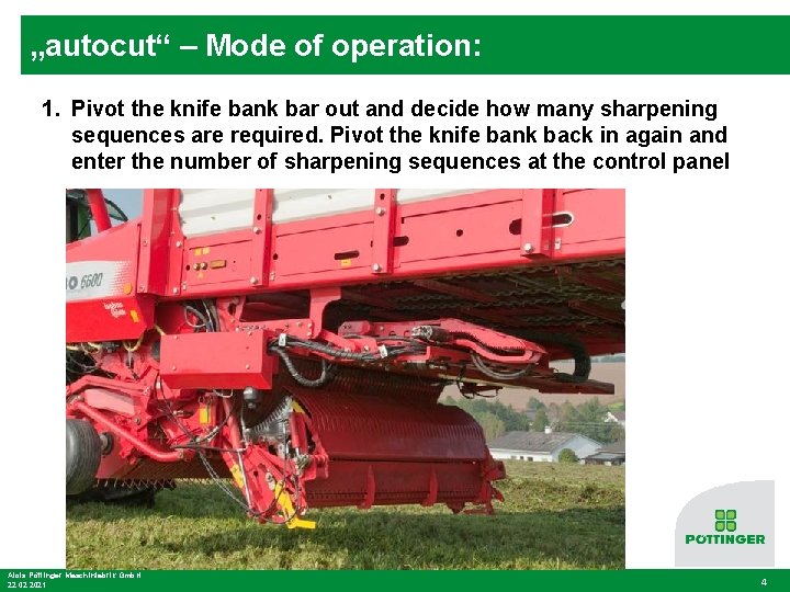 autocut fully automatic blade sharpening device for silage