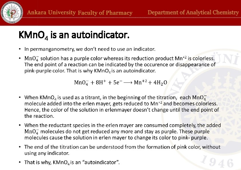 Redox Titrations Permanganometry Redox Titrations and Permanganometry KMn