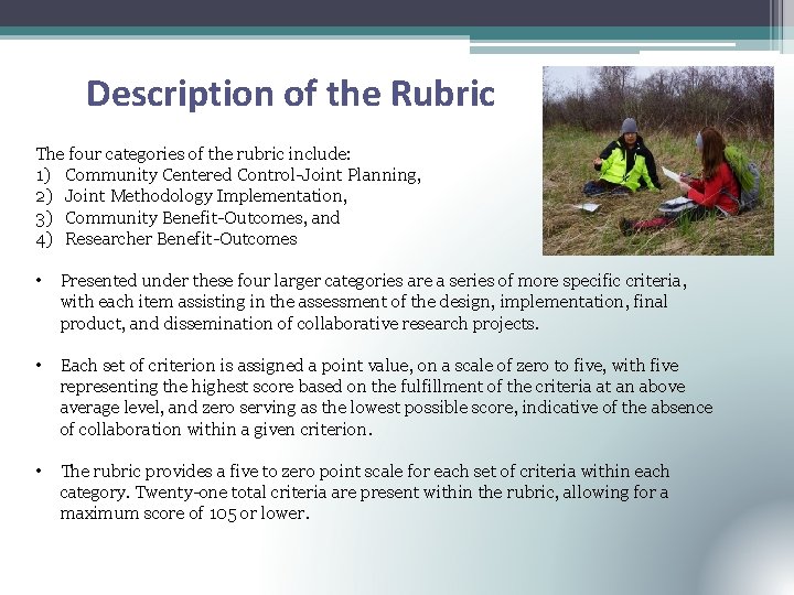 Collaborative Research Scoring Rubric for Projects with Indigenous