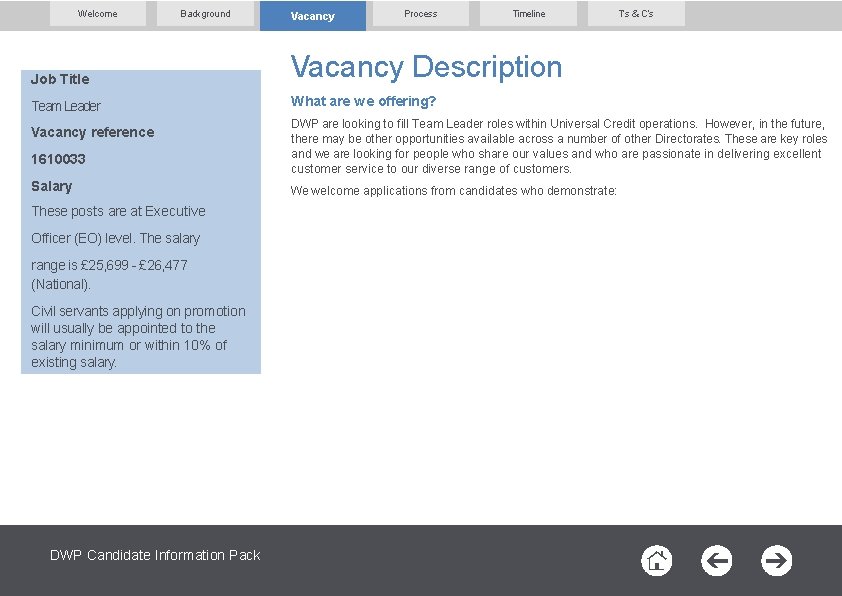 DWP Candidate Pack Job Role Executive Officer DWP