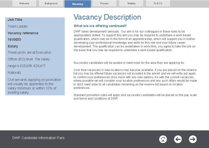DWP Candidate Pack Job Role Executive Officer DWP