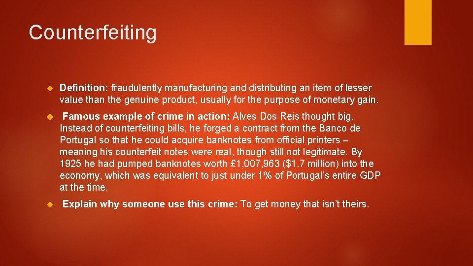 White Collar Crimes BY EMMA LUCCIOLA White Collar