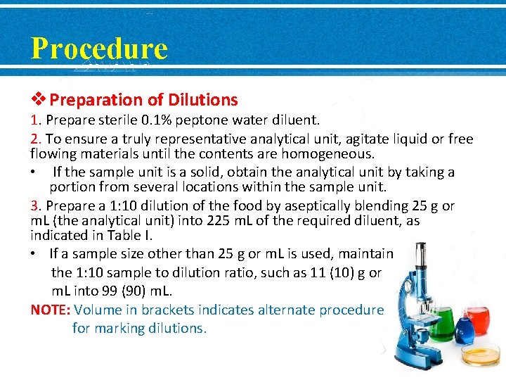 Lab 3 Determination of Aerobic colony count in