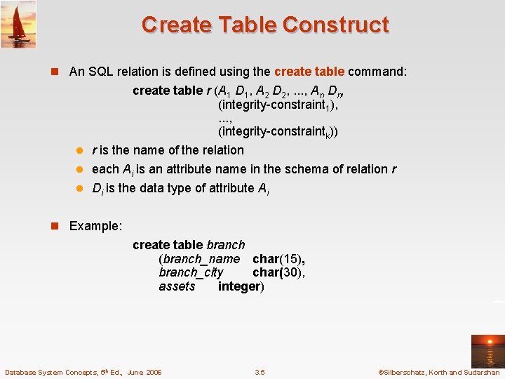 Chapter 3 SQL Bambang Irawan Database System Concepts