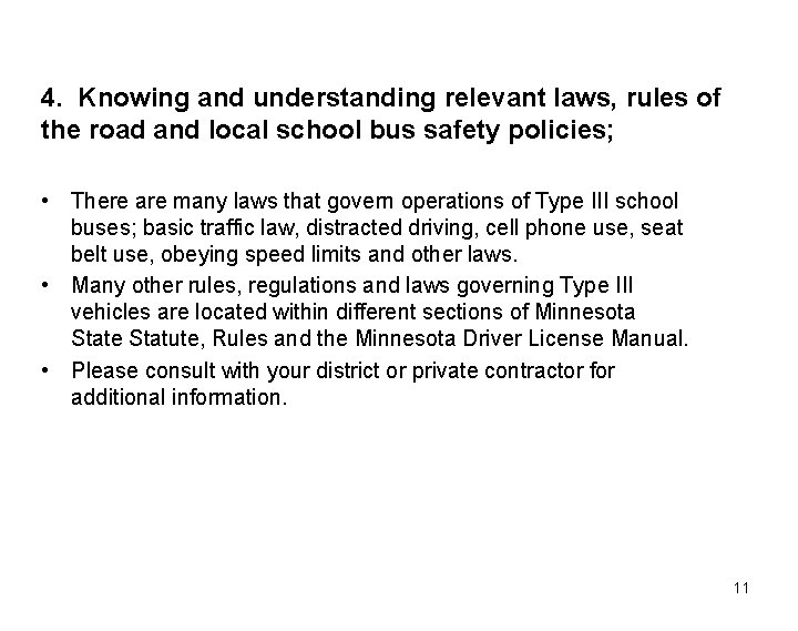 Type III School Bus Training 316 1 Disclaimer