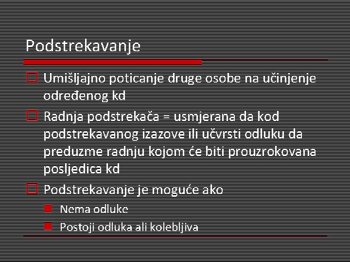 KRIVINO RAVO II PODSTREKAVANJE Prof dr Borislav Petrovi