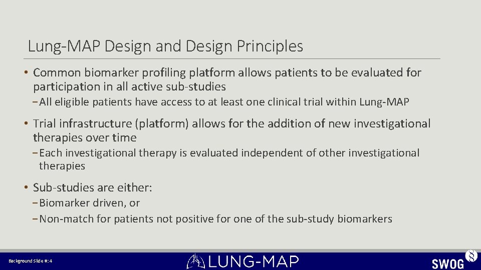 S 1400 OVERVIEW BACKGROUND A BIOMARKERDRIVEN MASTER PROTOCOL
