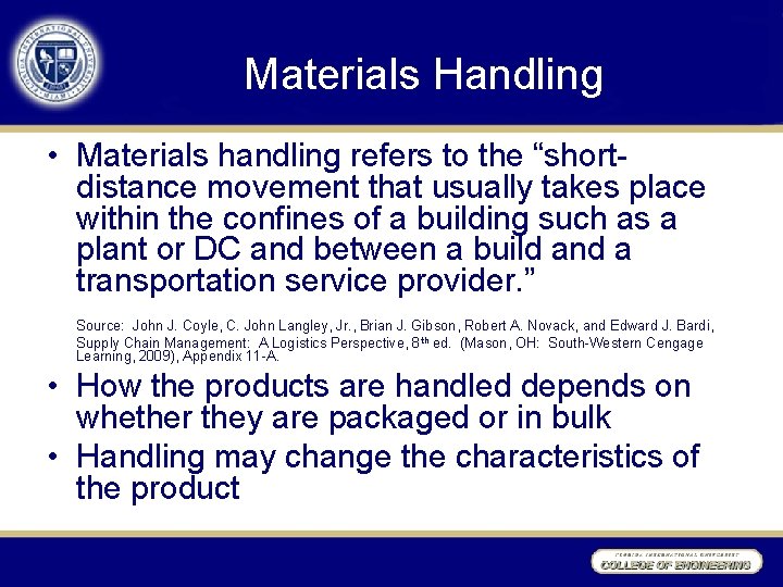 Chapter 11 Packaging and Materials Handling Learning Objectives