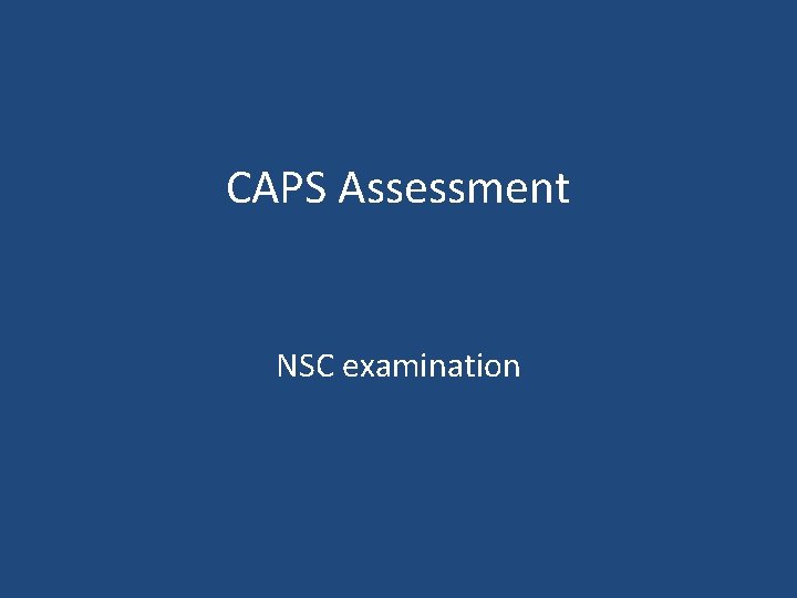 CAPS FET History Introduction to the curriculum writing