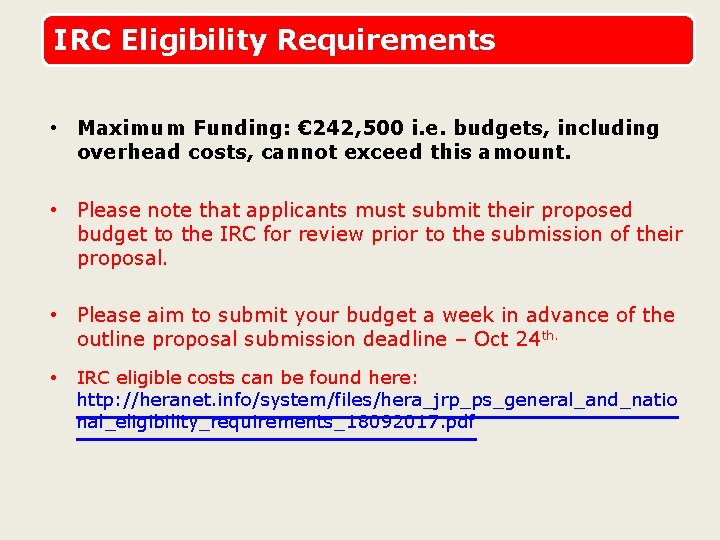 HERA Joint Research Programme Uses of the Past