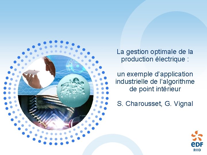 La gestion optimale de la production lectrique un