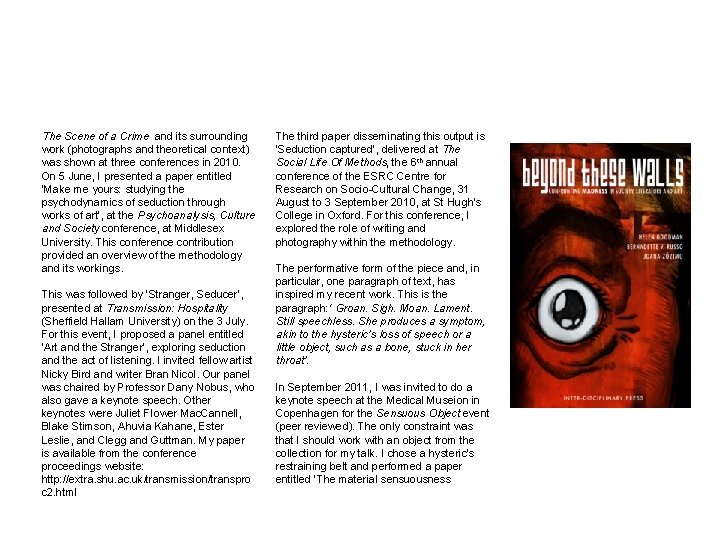 The Scene of a Crime a text piece