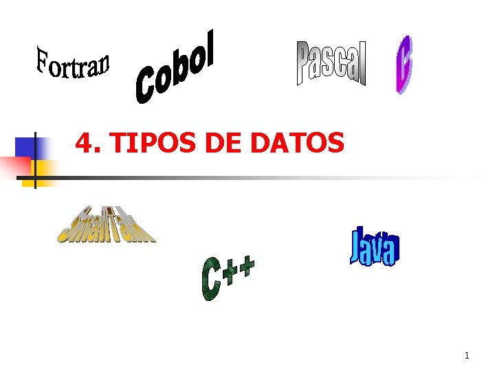 4 TIPOS DE DATOS 1 Conceptos Bsicos n