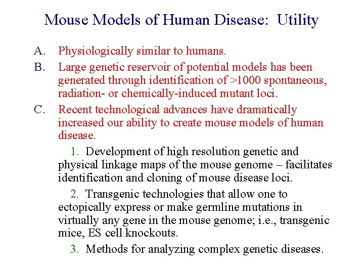18 Transgenic Models Approaches Used in the Analysis