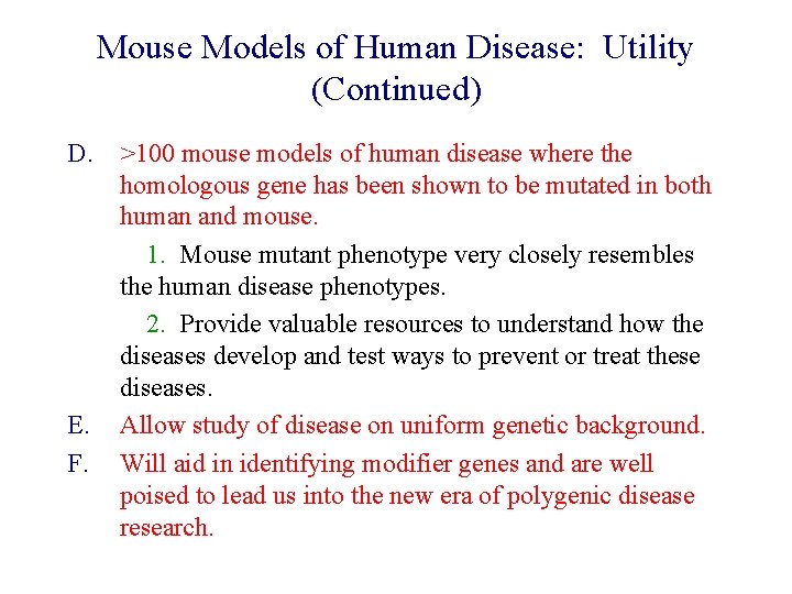 18 Transgenic Models Approaches Used in the Analysis