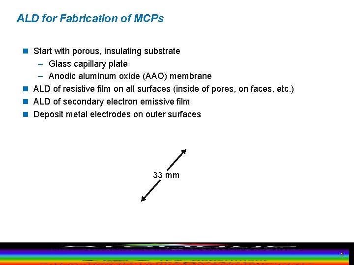 Atomic Layer Deposition for Microchannel Plates Jeffrey Elam