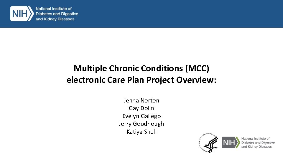 Multiple Chronic Conditions MCC electronic Care Plan Project