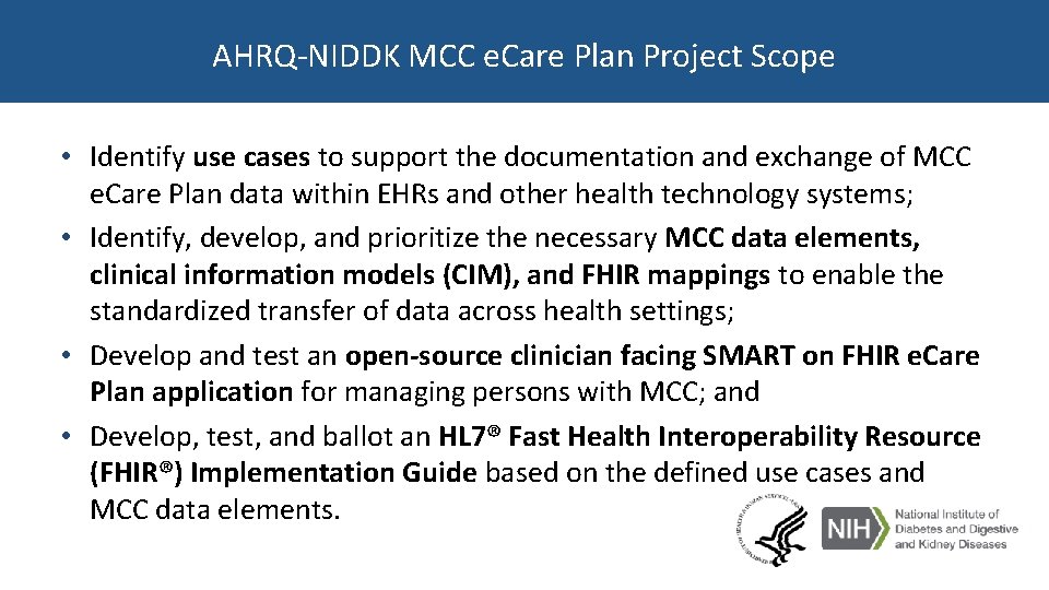 Multiple Chronic Conditions MCC electronic Care Plan Project