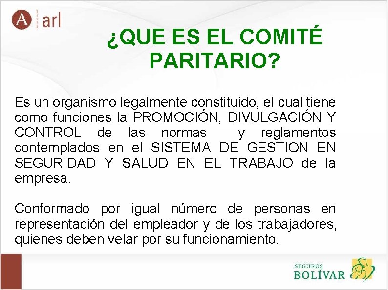 COMIT PARITARIO EN SEGURIDAD Y SALUD EN EL