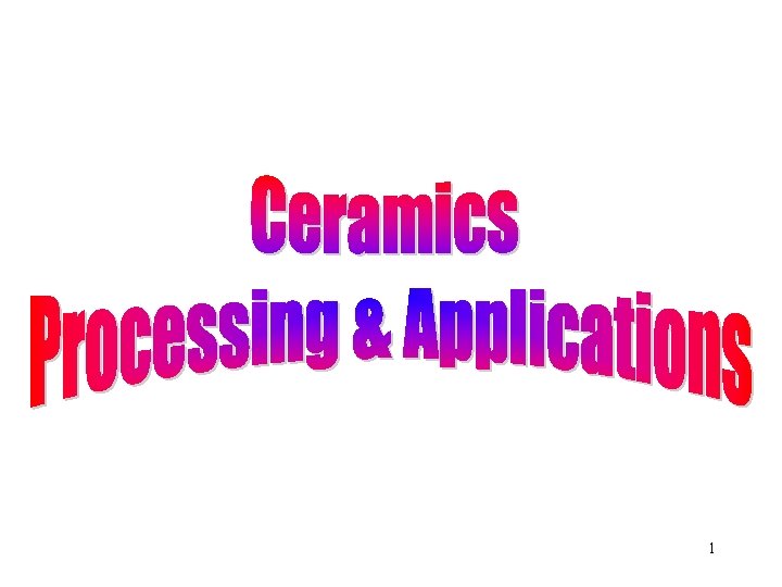 1 Introduction Ceramic materials divide into three categories