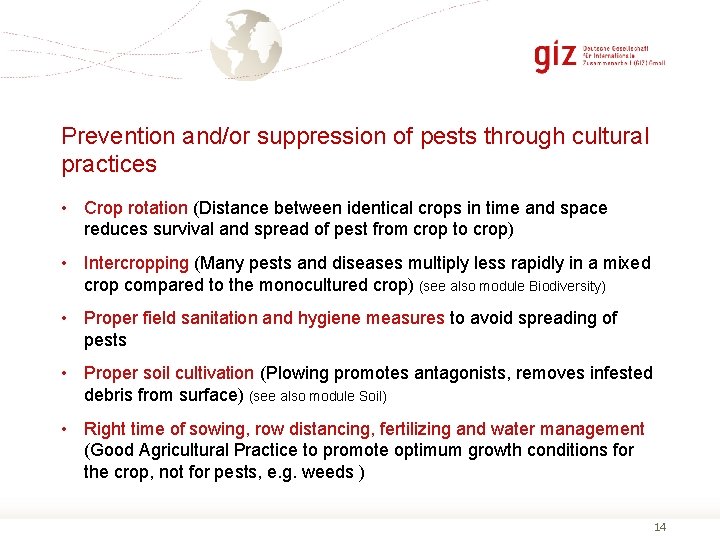 Modules on Sustainable Agriculture 10 MOSA Sustainable Plant