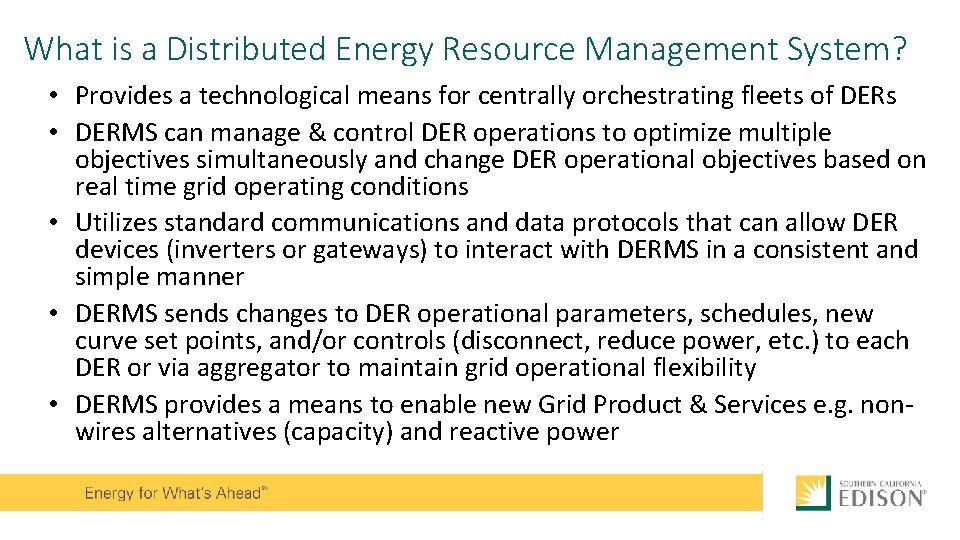 SCEs DERMS Background Roadmap Rule 21 Working Group