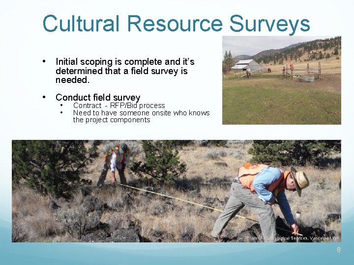 Cultural Resource Protection Project Implementation Amy Charette Watershed