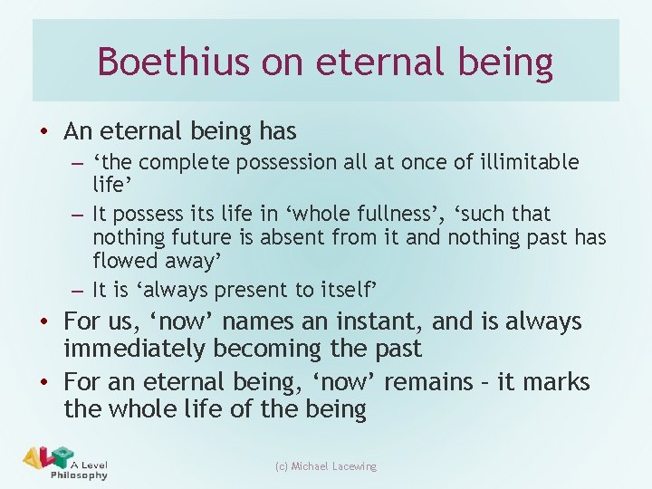 God and eternity Michael Lacewing enquiriesalevelphilosophy co uk