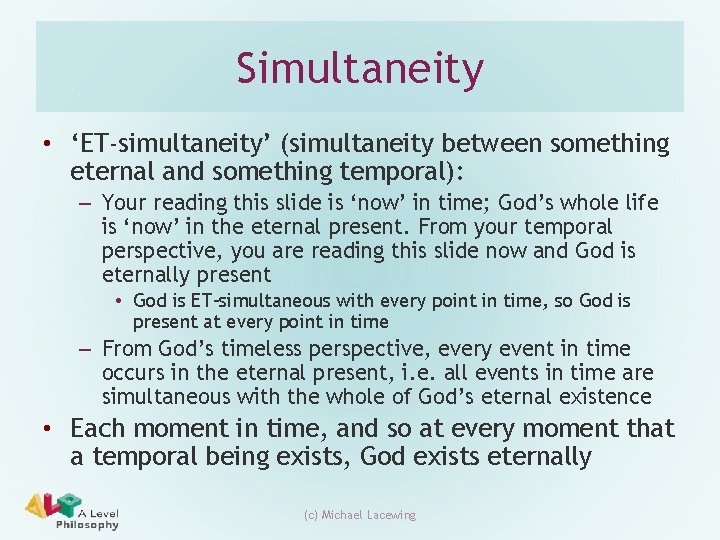 God and eternity Michael Lacewing enquiriesalevelphilosophy co uk