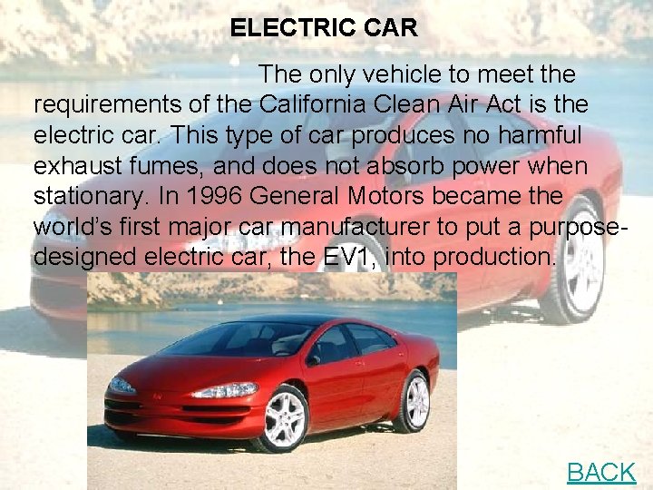 CLICK ANY ONE MAIN MENU INTRODUCTION CAR SYSTEMS