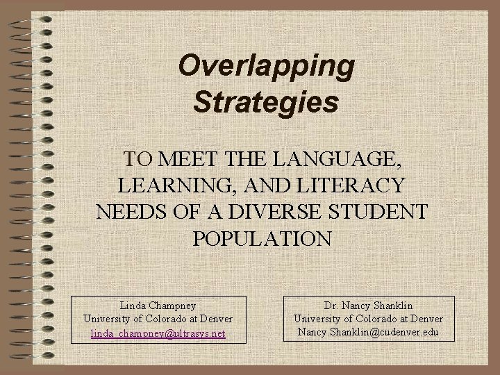 Overlapping Strategies TO MEET THE LANGUAGE LEARNING AND