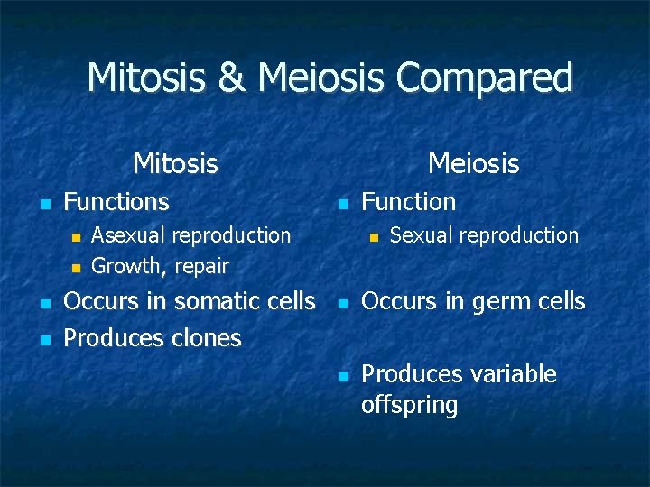 Chapter 10 Meiosis And Sexual Reproduction Why Sex