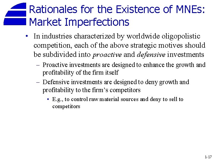 Chapter 1 Globalization and the Multinational Enterprise The
