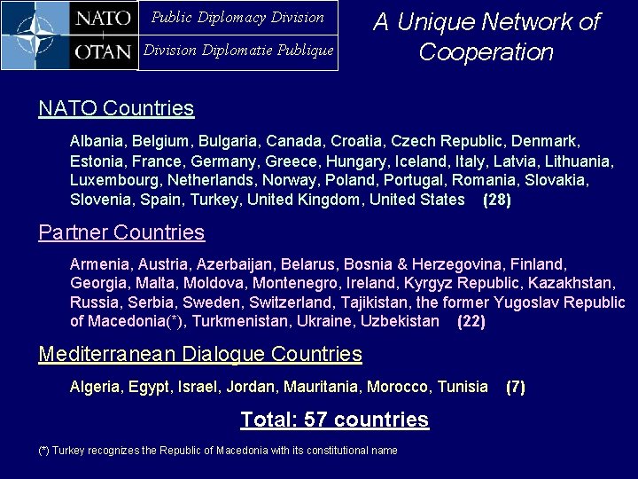 Public Diplomacy Division Diplomatie Publique The NATO Science