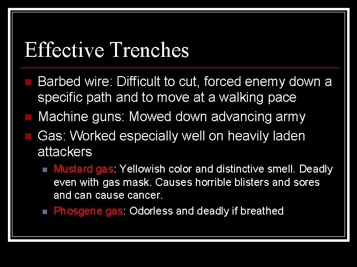 Trench Warfare The causes dangers and lasting problems