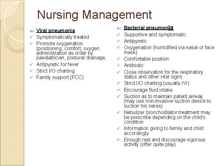 Bronchopneumonia A type of pneumonia inflammation of the