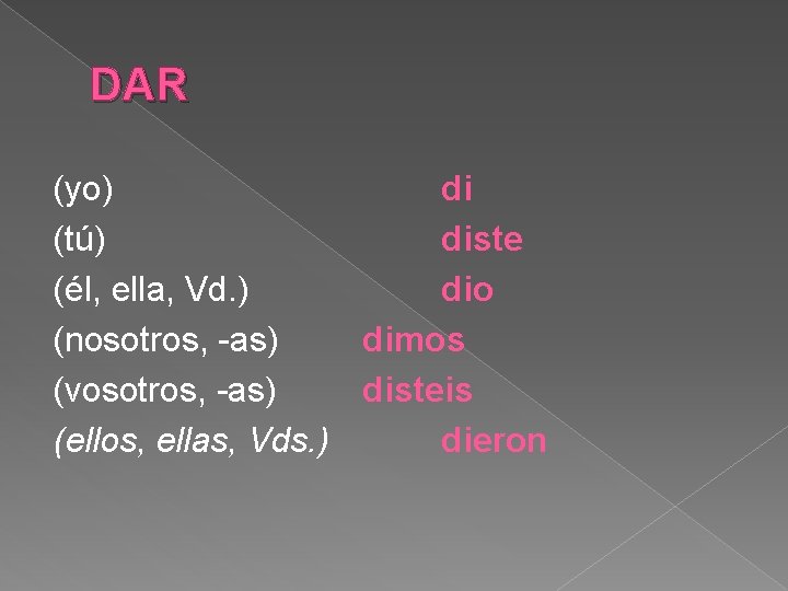 Pretrito Indefinido Verbos irregulares II Mgr Lucie Stlkov